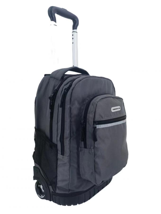 Black Practical 4 Wheel Trolley Backpack , Laptop Compartment Backpack ...